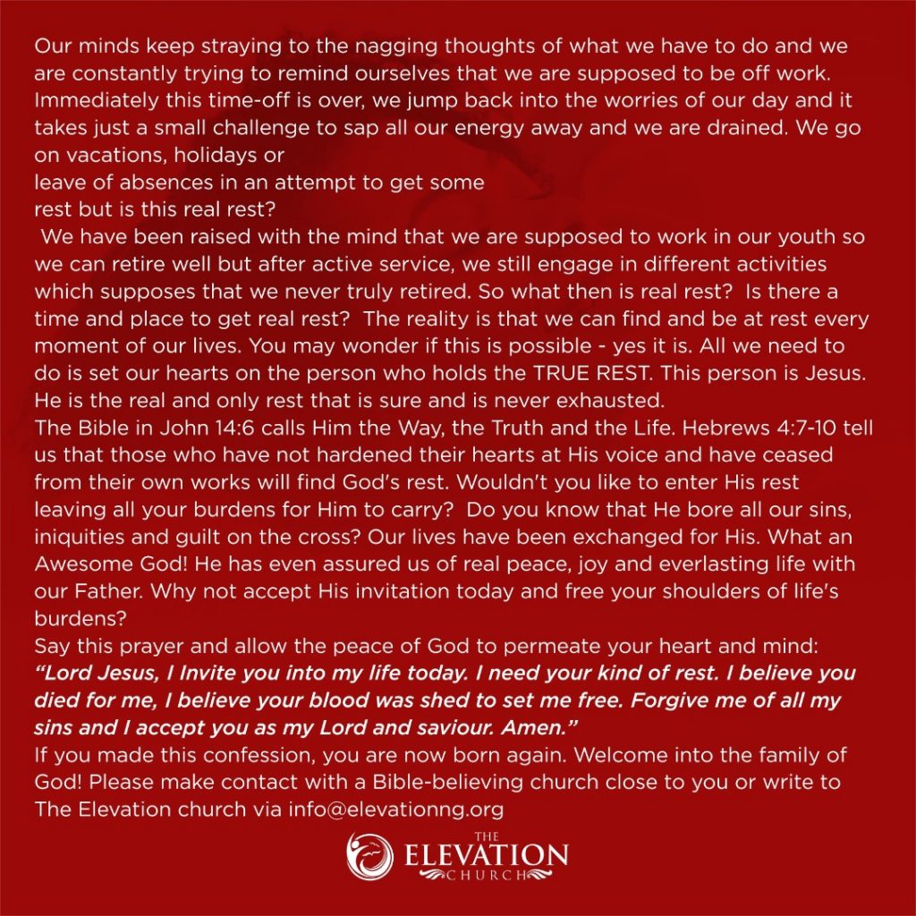 Find True Rest In Jesus – Missions